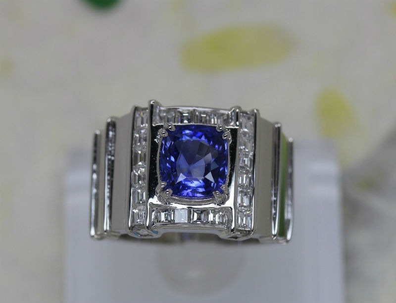 1RBSD93RG Blue Sapp Unheat 1 - Diamond, Jade & Gems